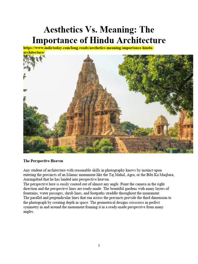 Aesthetics of Hindu Temples | PDF