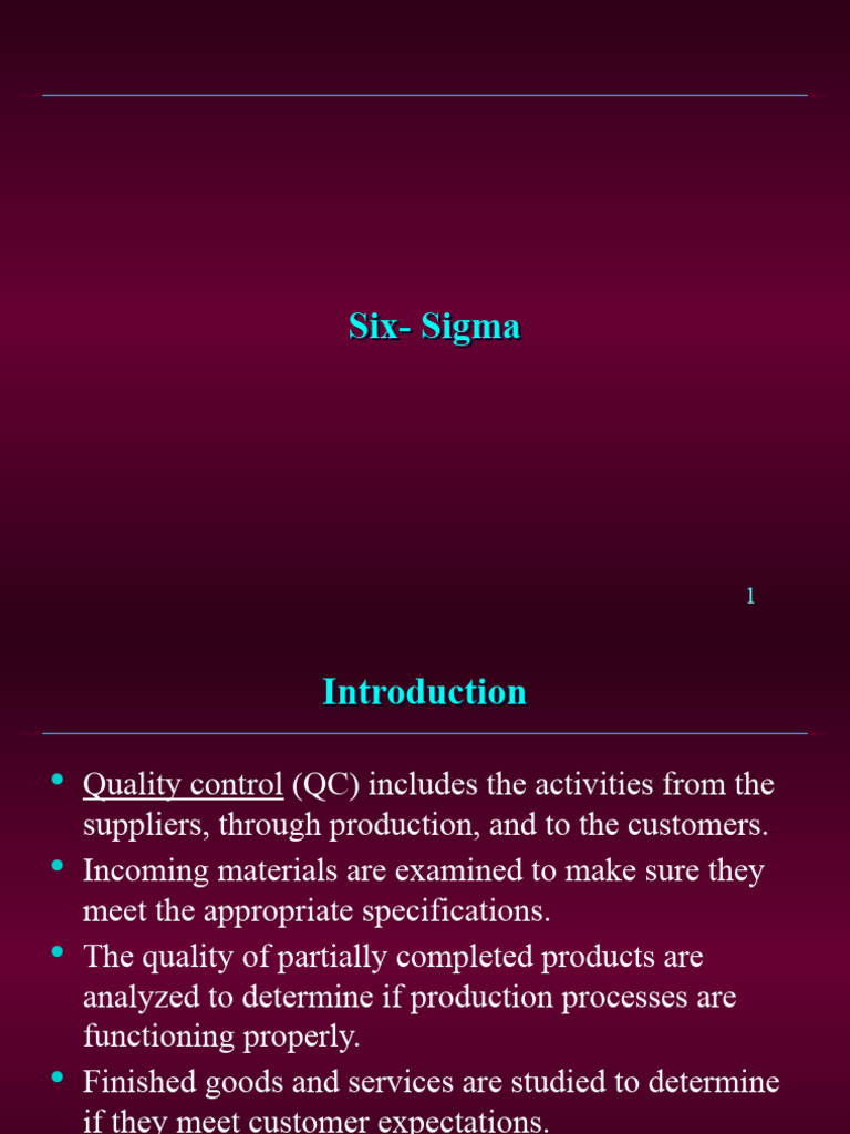 Six Sigma | PDF | Sampling (Statistics) | Standard Deviation