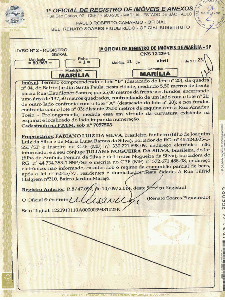 Titulo de Propriedade | PDF