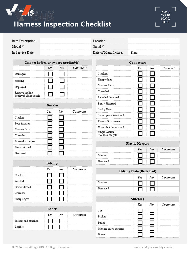 Harness Checklist | PDF | Rope | Corrosion