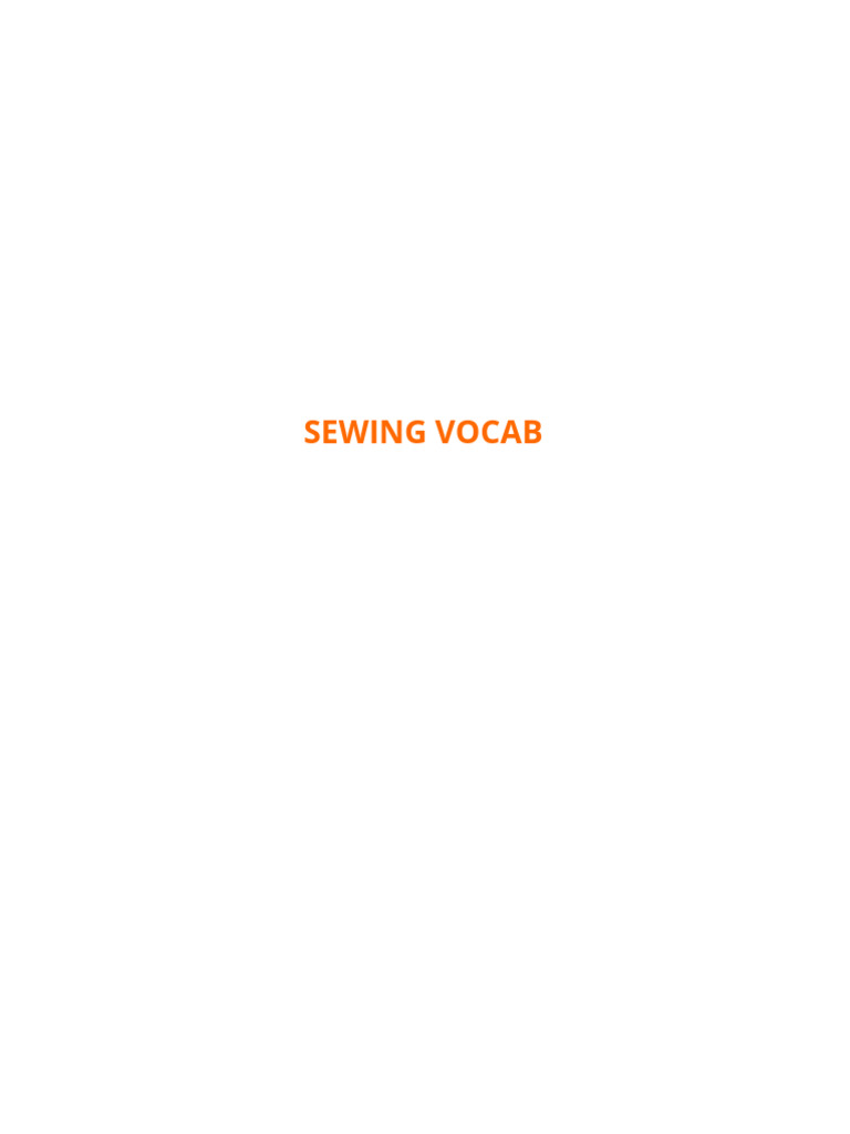 Sewing Vocab | PDF