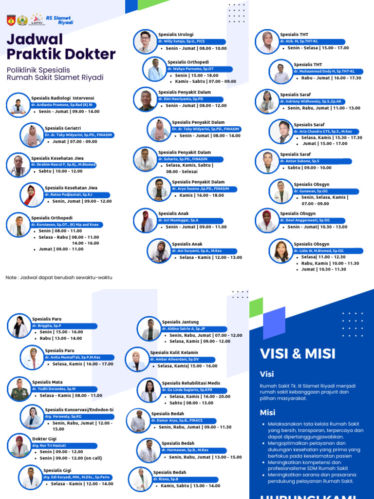 Leaflet Jadwal Poli 2024 | PDF | Kesehatan Holistik