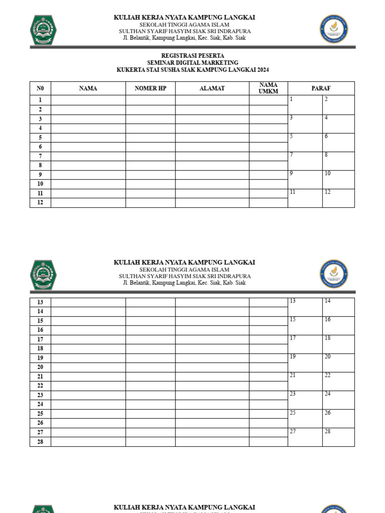 Registrasi Peserta 2024 | PDF