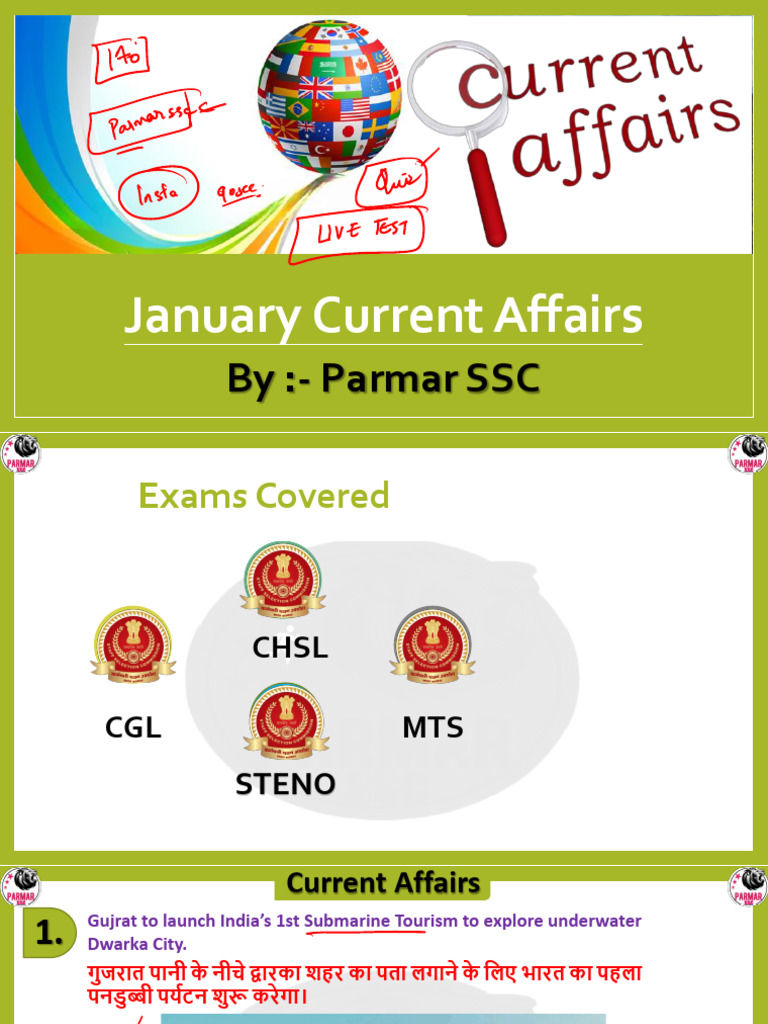Jan 2024 Full Current Affairs PARMAR SSC | PDF