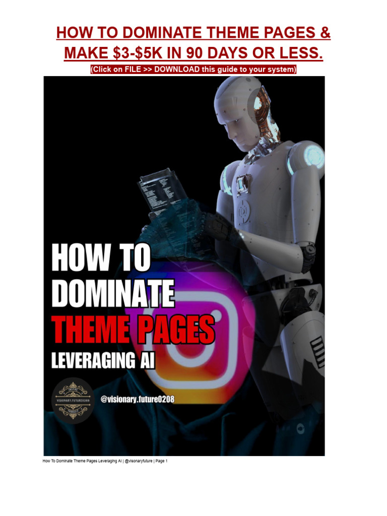 How To Grow A Theme Page & Make $3-$5k in 90 Days or Less. | PDF ...