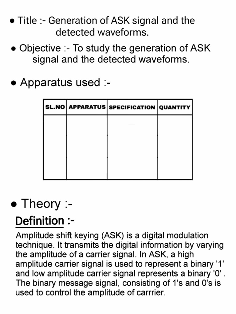 Ask Modulation And Demodulation Pdf Modulation Detector Radio