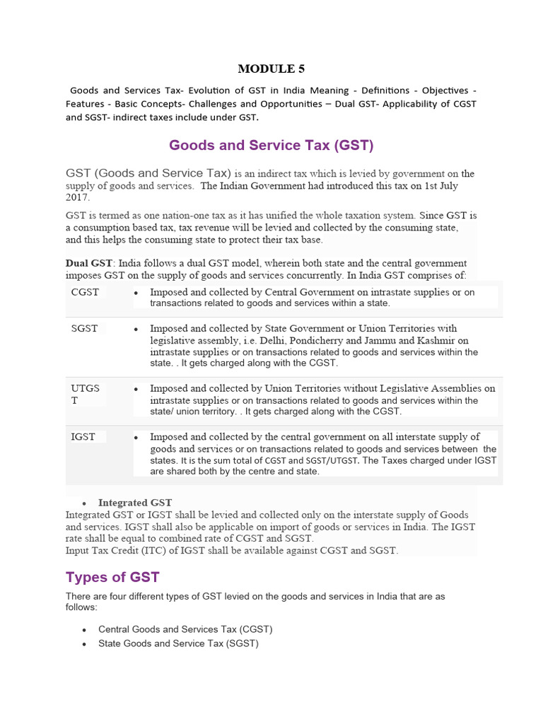 BRF - Module-5 - Note | PDF | Taxes | Indirect Tax
