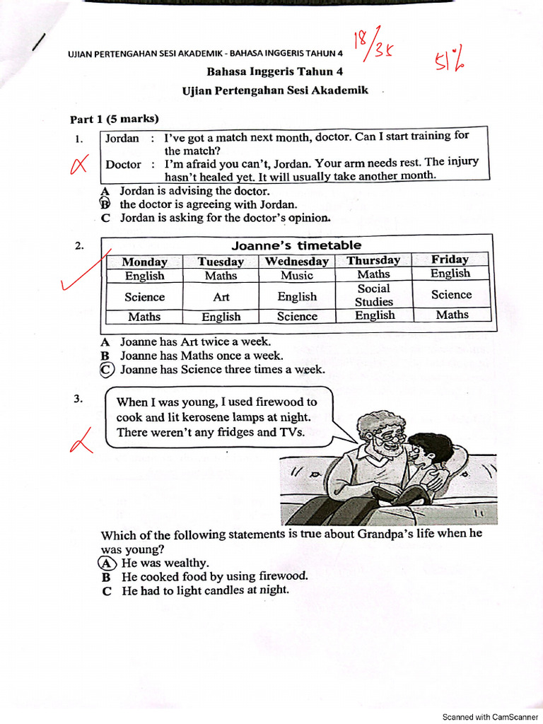 Y4 ENGLISH UPSA EXAM PAPER | PDF