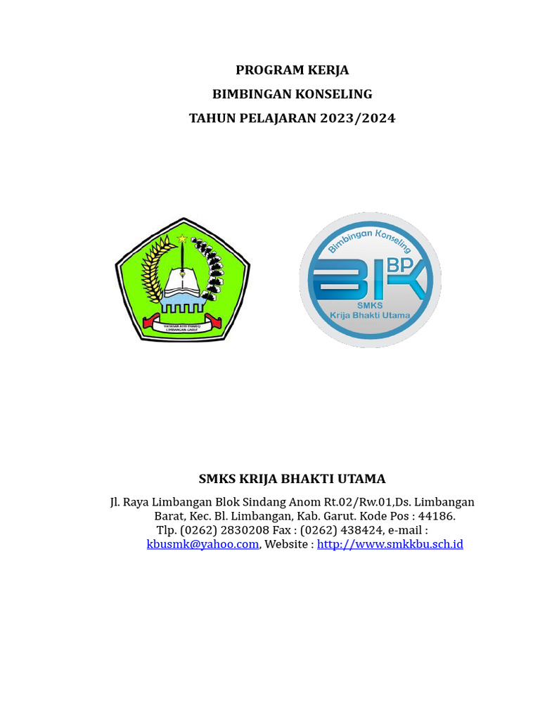 PROGRAM KERJA Bimbingan Konseling | PDF | Karier & Perkembangan | Bisnis
