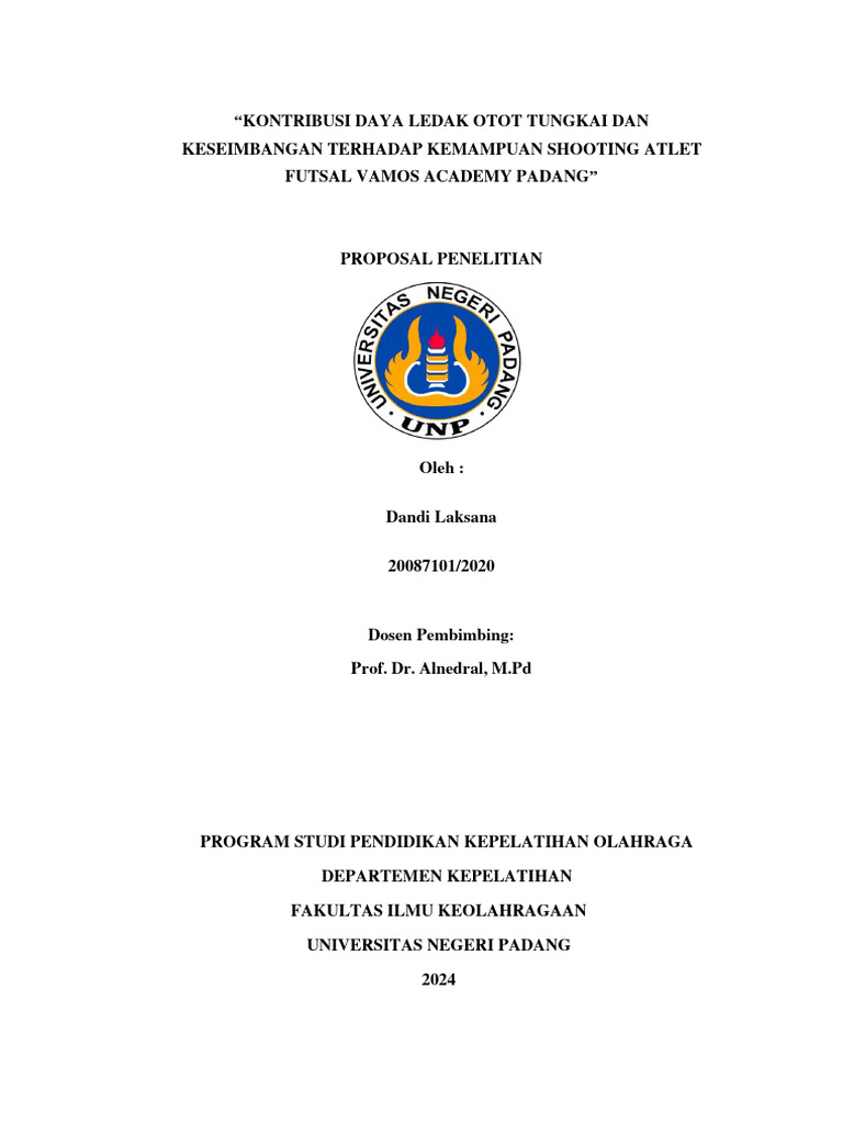 Proposal Penelitian BAB 1 - Dandi Laksana - 20087101 | PDF