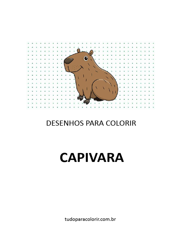 Desenhos de Capivara para Colorir | PDF