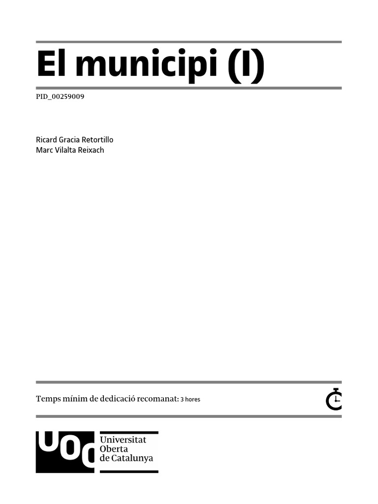 Dret I Govern Local - Modul3 - El Municipi (I) | PDF