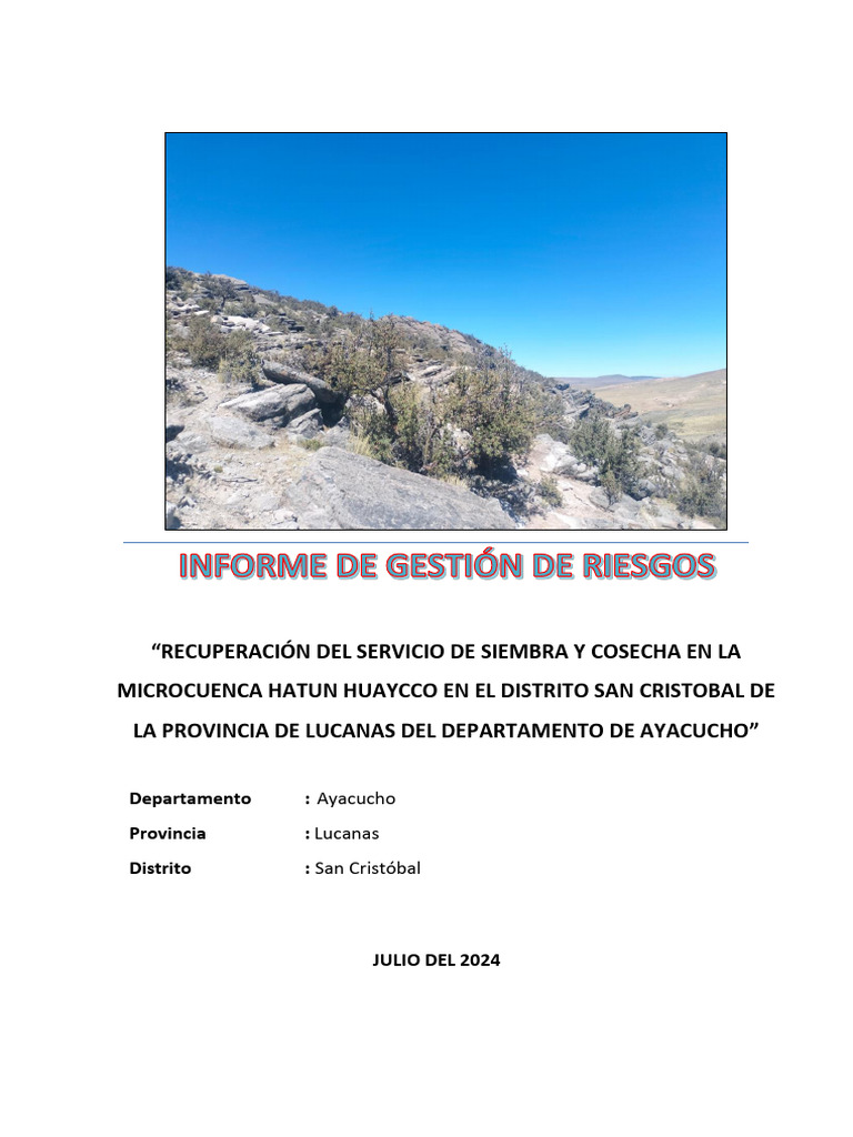 Informe de Riesgos - SC | PDF | Riesgo | Inundar