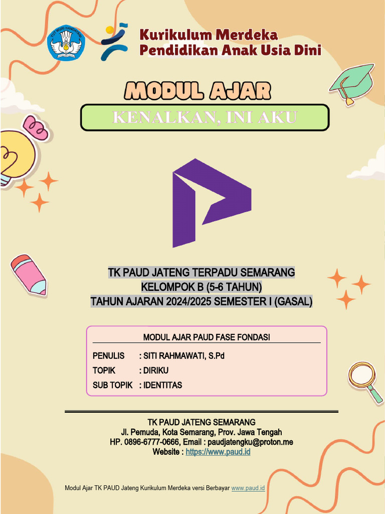 Modul Ajar TK B Kurikulum Merdeka 2024 | PDF