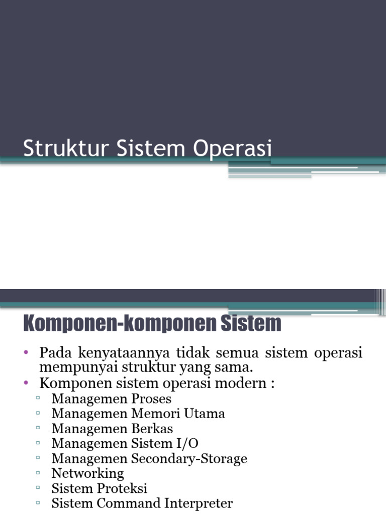 Struktur Sistem Operasi | PDF | Komputer