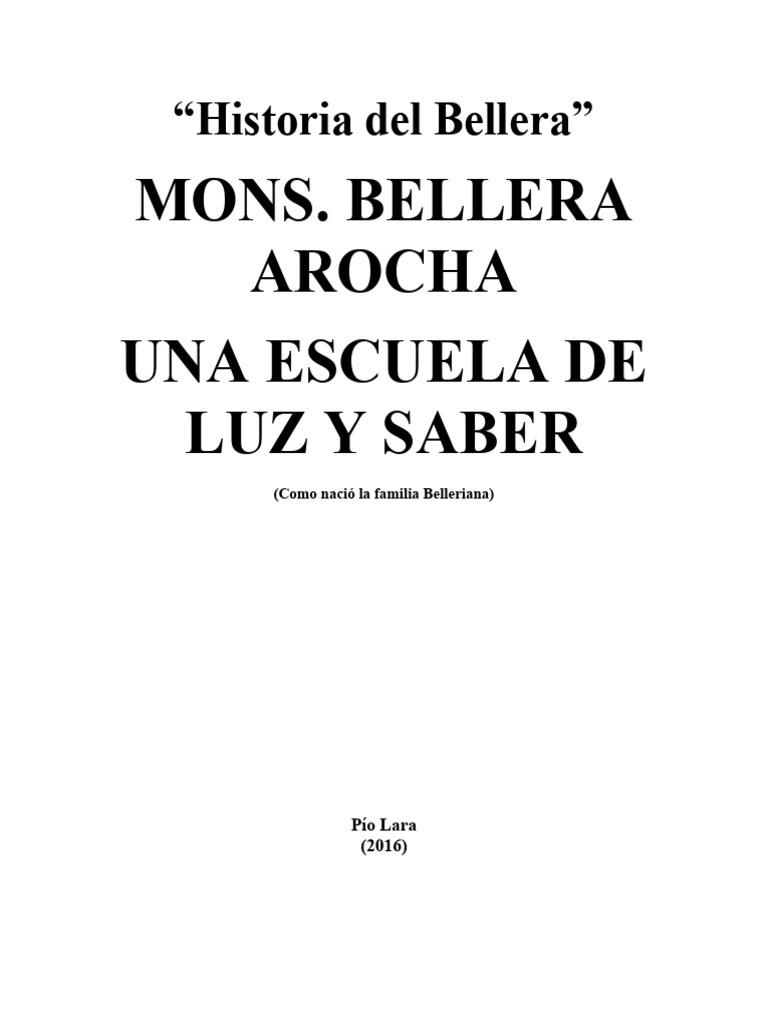 Historia de la U.E. Mons. Bellera Arocha | PDF | Escuelas | Aprendizaje