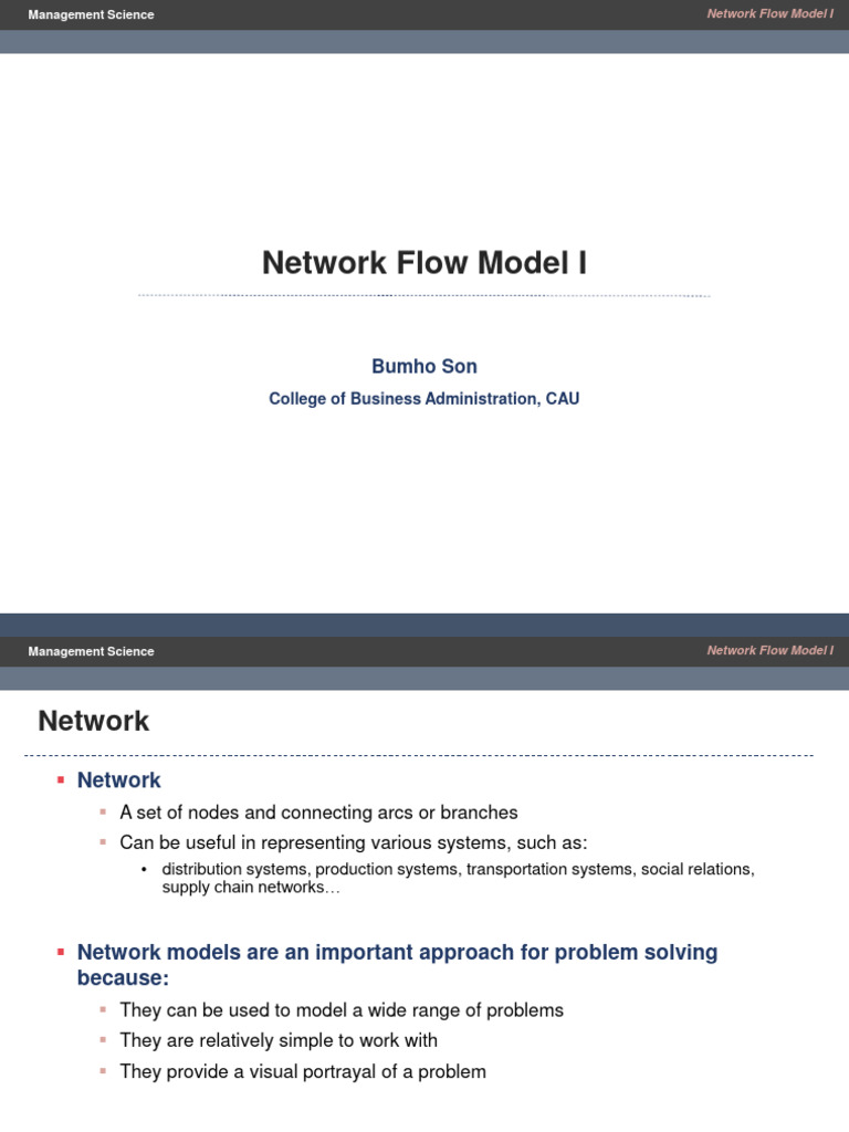Network Flow Model I | PDF | Discrete Mathematics | Combinatorics