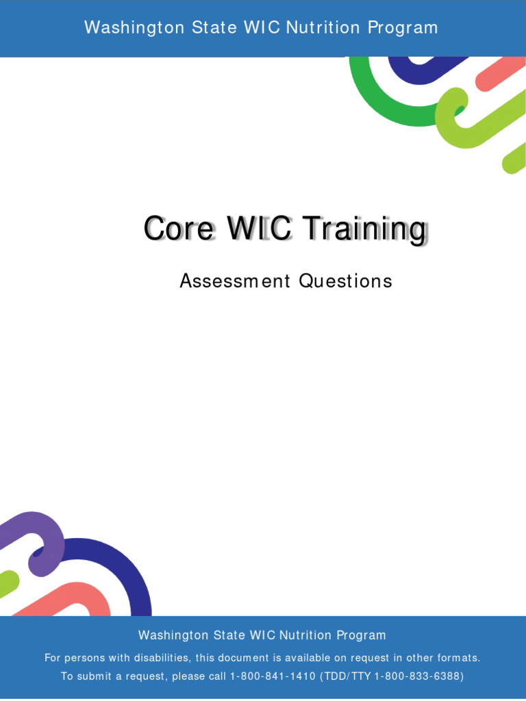 WIC Core Training Assessment Questions | PDF | Wic | Risk
