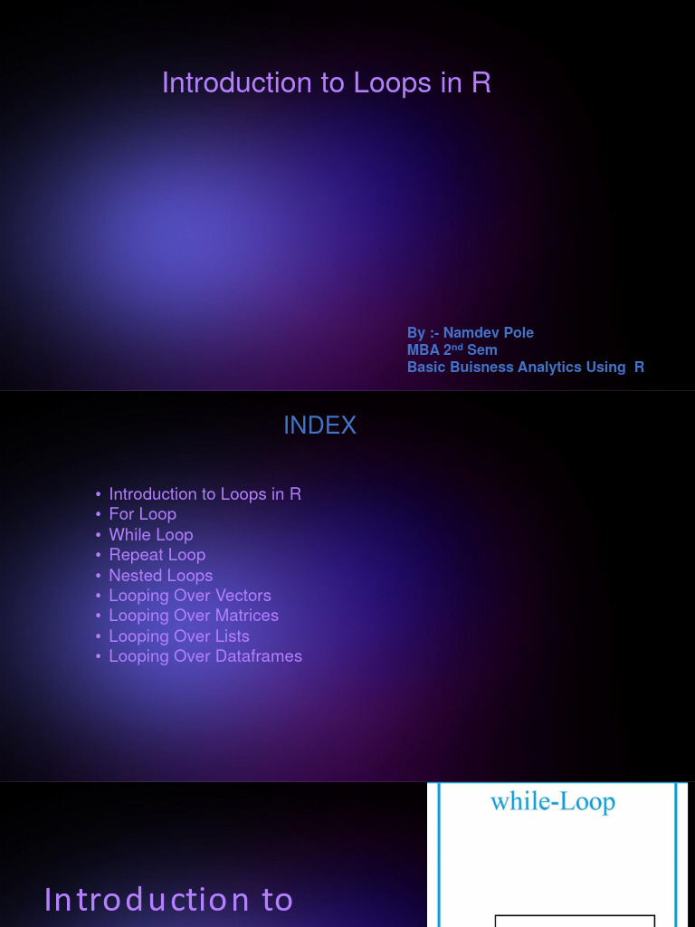 Introduction To Loops in R | PDF | Control Flow | Matrix (Mathematics)