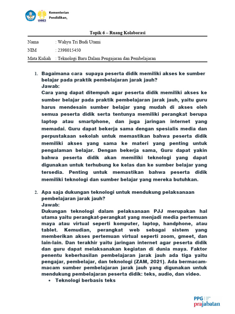 Topik 6 - Ruang Kolaborasi - Wahyu Tri Budi Utami | PDF | Karier ...