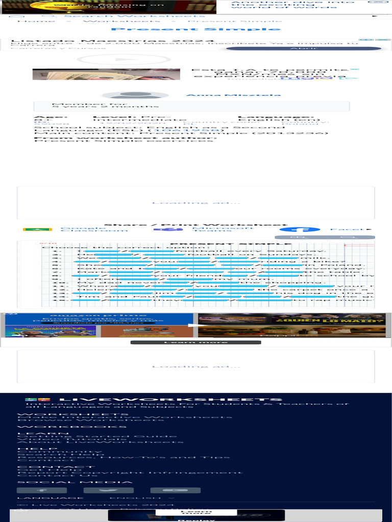 Present Simple Interactive Exercise For Pre-Intermediate Live Worksheets | PDF | Cyberspace