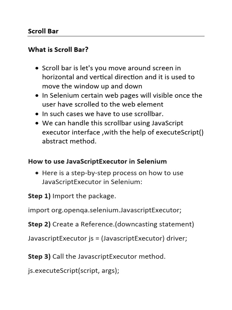 ScrollBars ScreenShots | PDF | Selenium (Software) | Computer Science