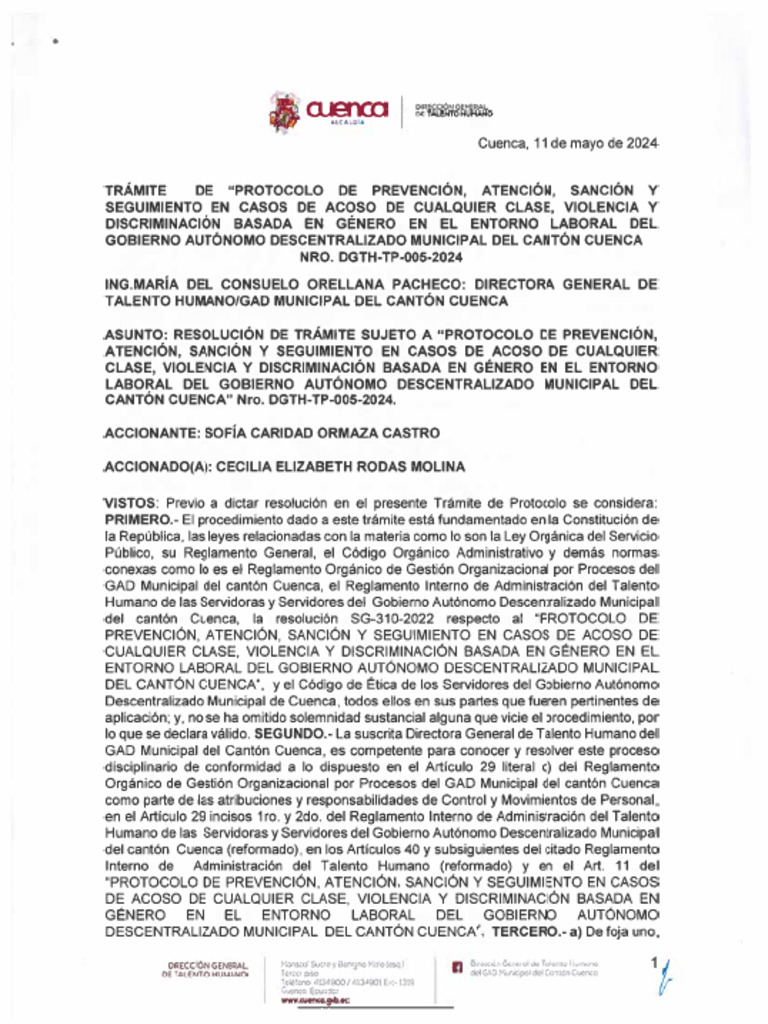 Resolucion Nro DGTH TP 005 2024 2 | PDF