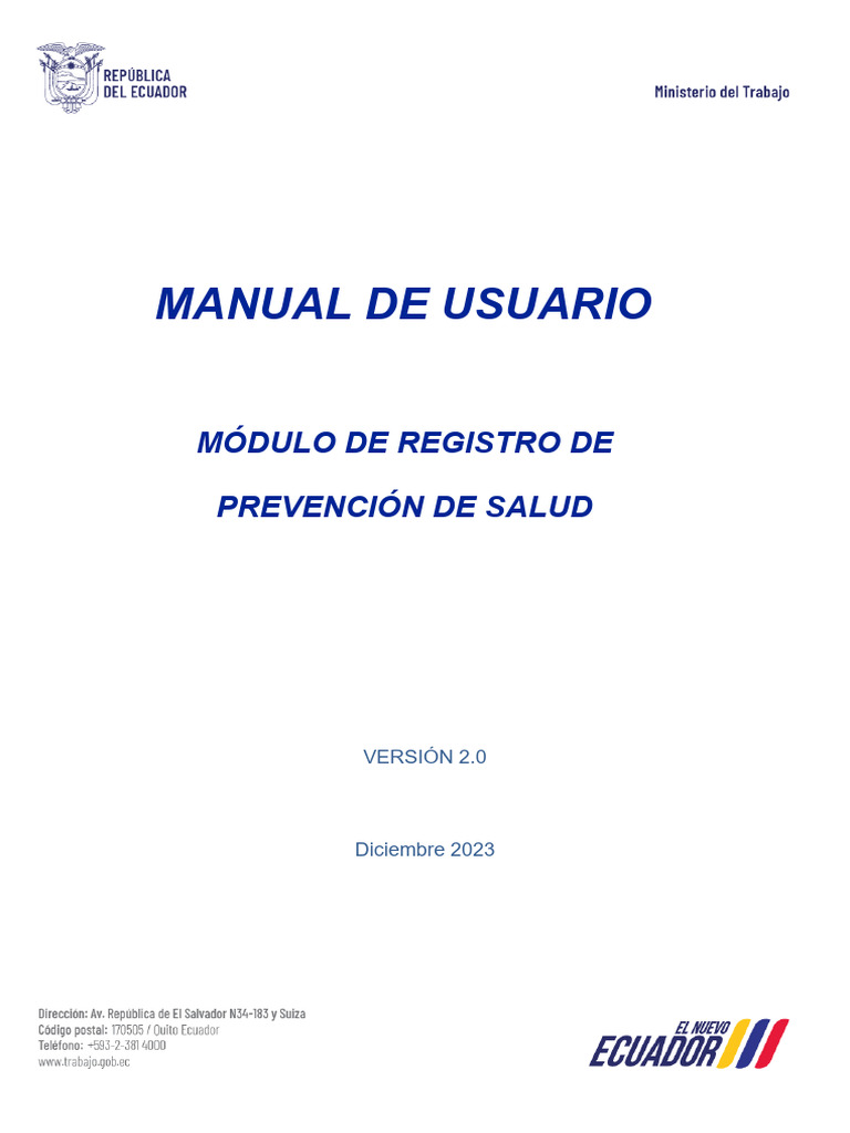 Manual de Registro de Prevenci N de La Salud | PDF | ciberespacio | Software