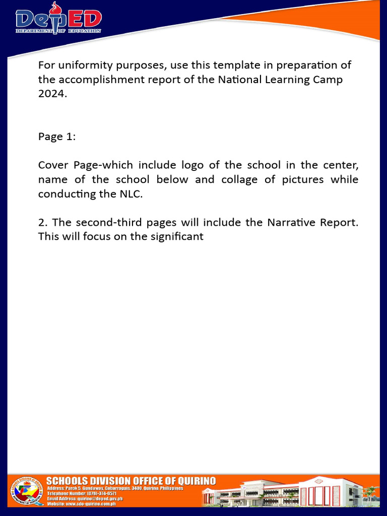 NLC 2024 Accomplishment Report | PDF | Behavior Modification | Learning
