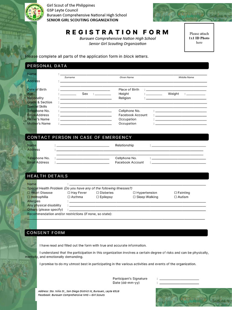 BCNHS - GSP Registration Form 2023 | PDF