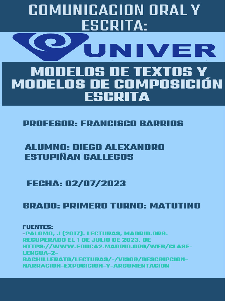 Modelos de Textos y Modelos de Composición Escrita | PDF | Comunicación | Argumento