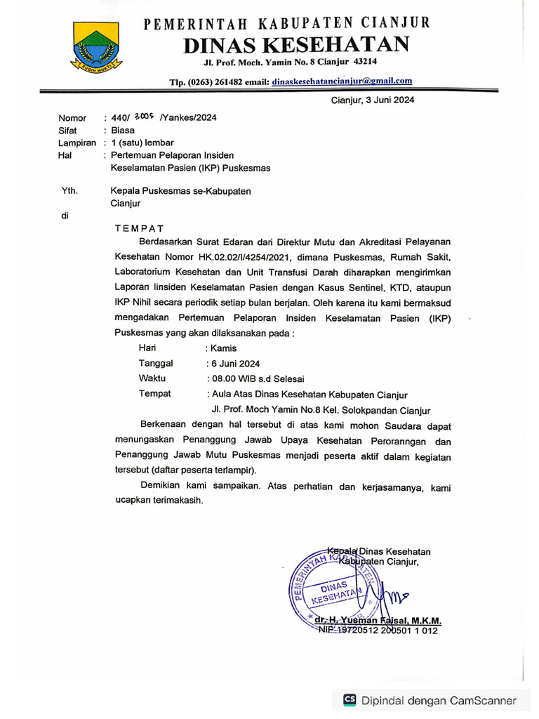 Surat Undangan Pertemuan IKP | PDF