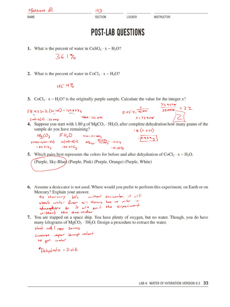 Lab 4 Post Lab | PDF | Chemistry | Secondary Sector Of The Economy Lab 4 Post Lab | PDF | Chemistry | Secondary Sector Of The Economy