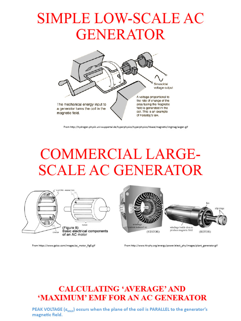 Calculating Average' and Maximum' Emf For An Ac Generator | PDF