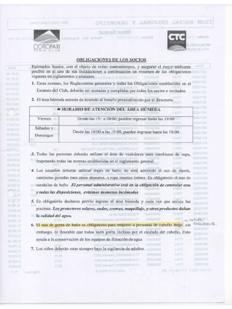 Reglamento Ingreso Area Humeda | PDF