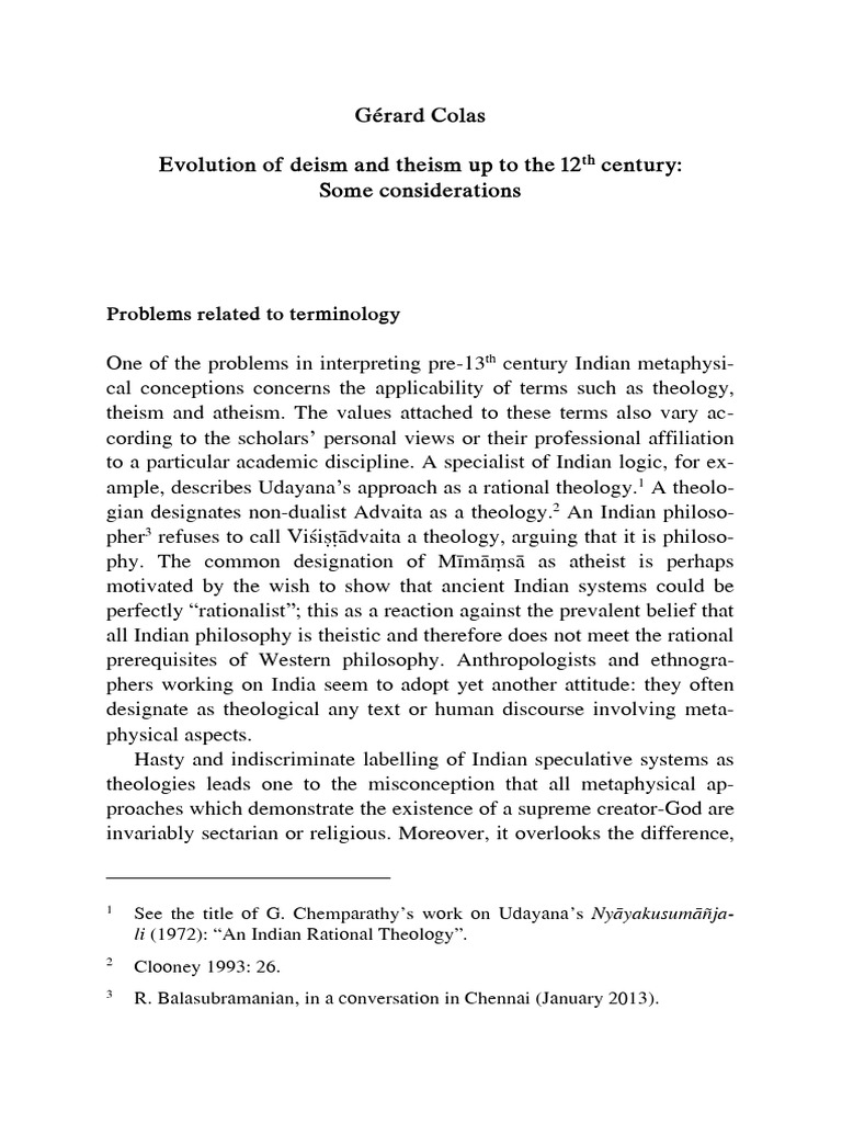 Evolution of Deism and Theism Up To The | PDF | Brahman | Theism