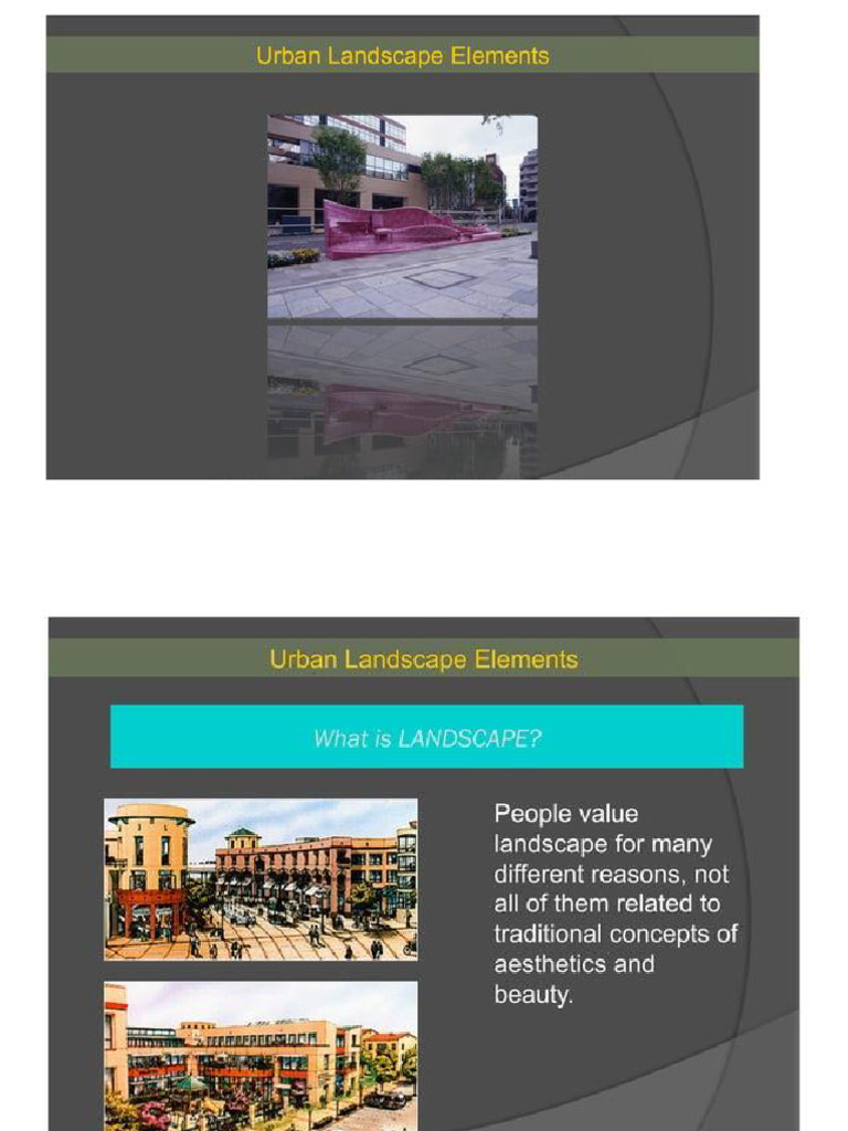 Urban Landscape Elements | PDF