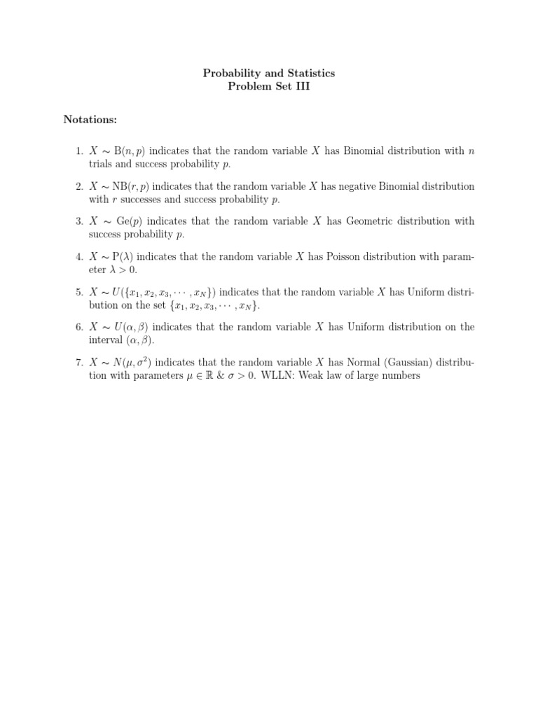 Problem Set III | PDF | Statistical Theory | Probability Theory