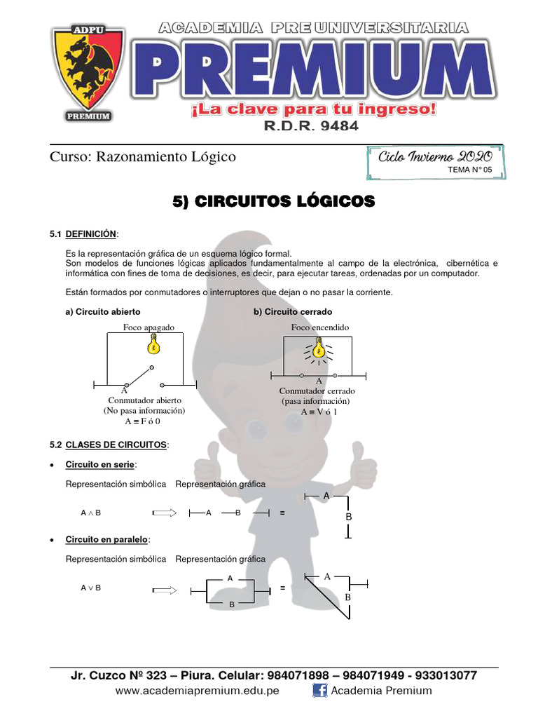 Tema 05 de Raz Logico Circuitos Logicos | PDF | Red eléctrica | Electricidad