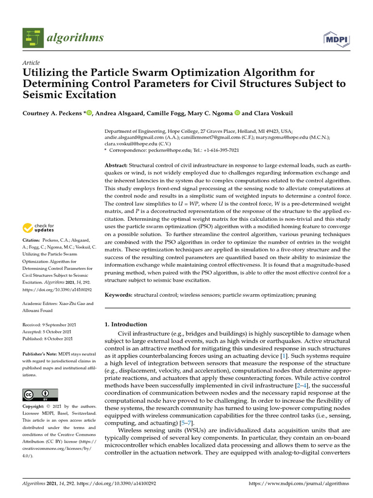 Utilizing The Particle Swarm Optimization Algorithm For | PDF | Metaheuristic | Filter (Signal ...
