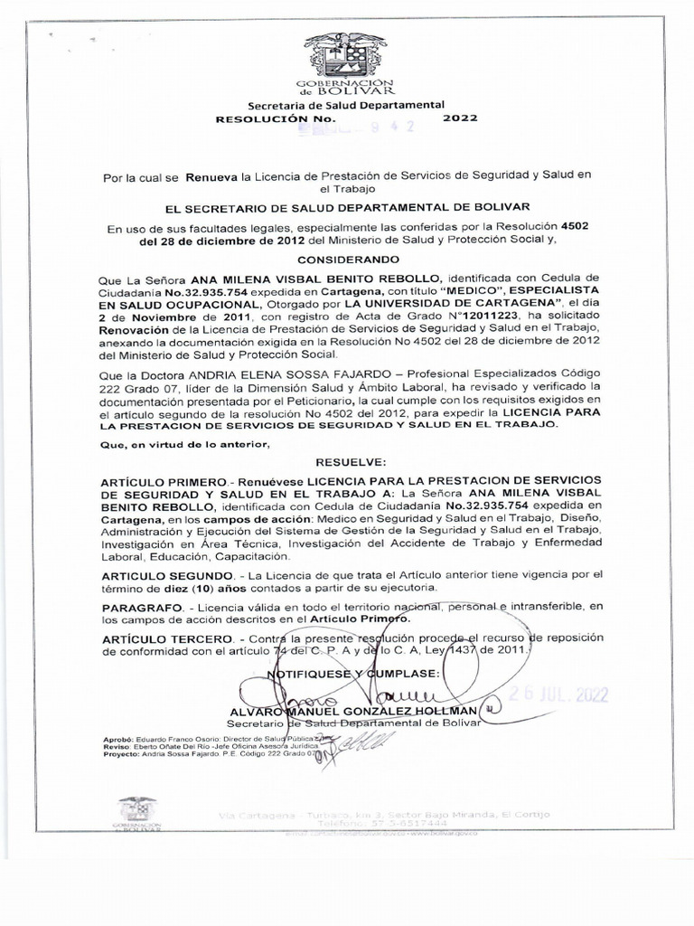 Resolucion No 942 2022 | PDF