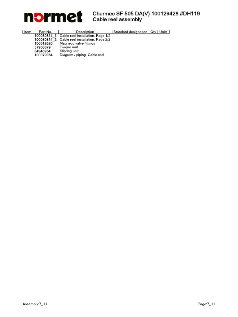 7 - 11 Cable Reel Assembly | PDF | Screw | Insulator (Electricity)