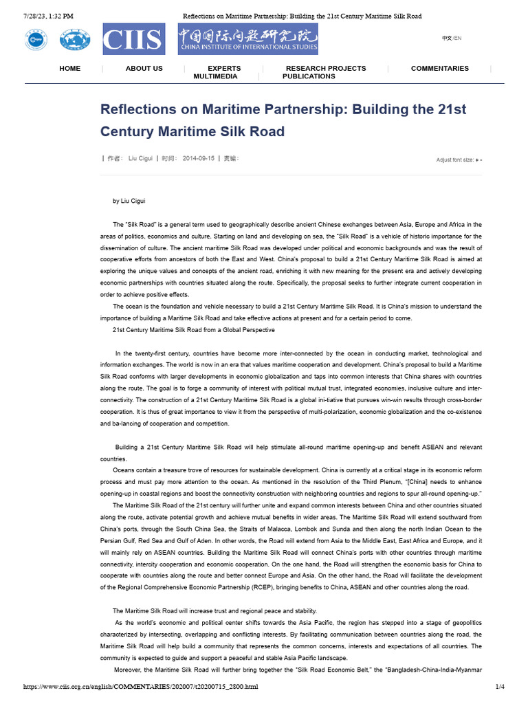 Building the 21st Century Maritime Silk Road | PDF | Silk Road | China