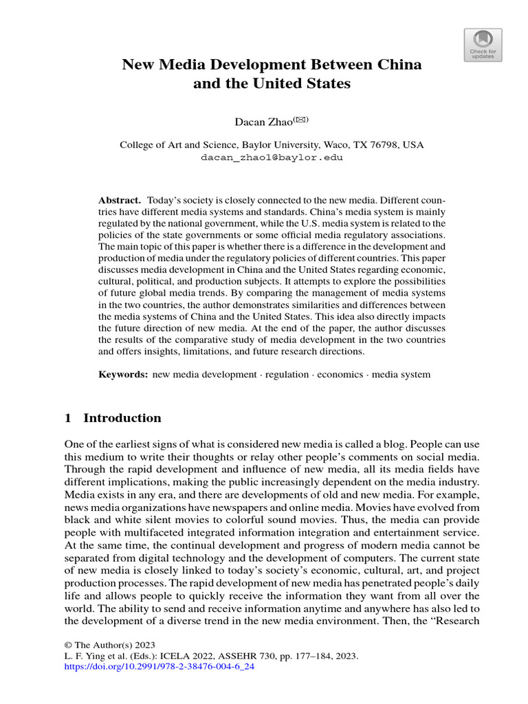 New Media Development Between US and China | PDF | Media (Communication ...