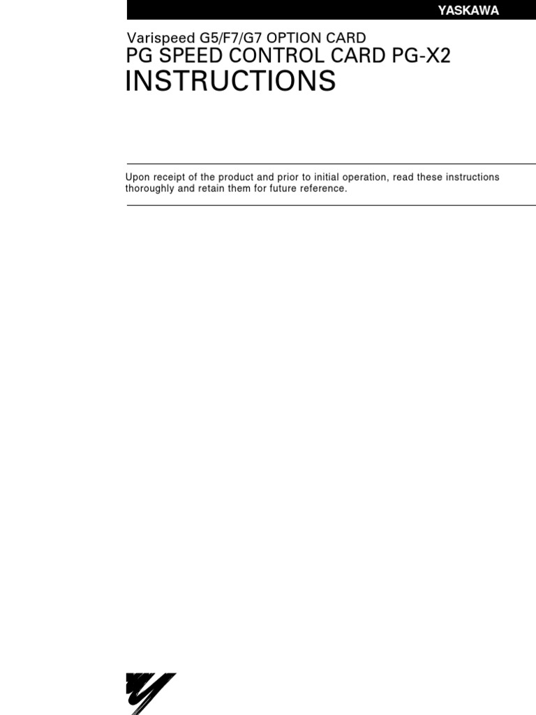 Instructions: PG Speed Control Card Pg-X2 | PDF | Power Supply | Cable