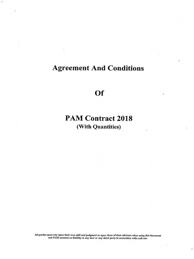 PAM Contract 2018 Agreement Terms | PDF | Insurance | Adjudication