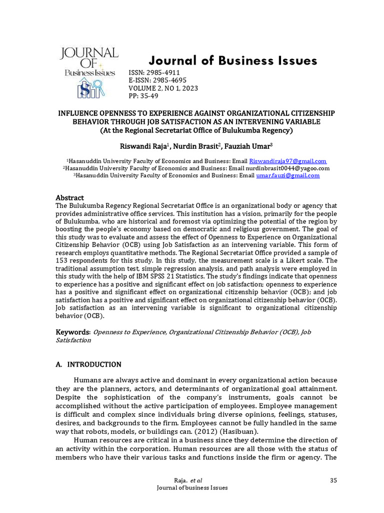 Openness Against Organizational | PDF | Job Satisfaction | Human Resources