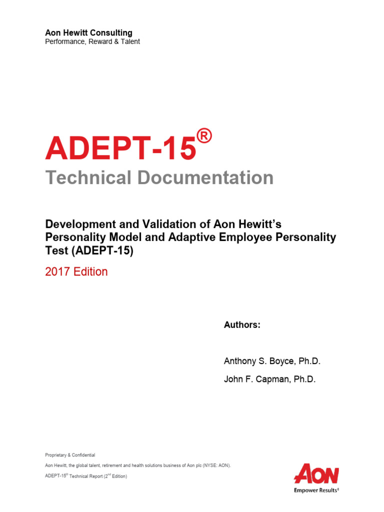 2017 ADEPT-15 - Technical Report | PDF | Psychology | Psychological ...