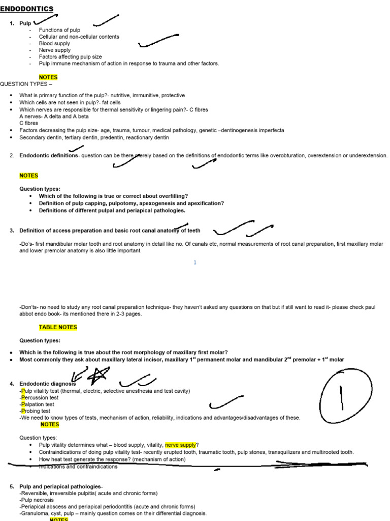 Endodontics Study Material | PDF | Dentin | Human Tooth