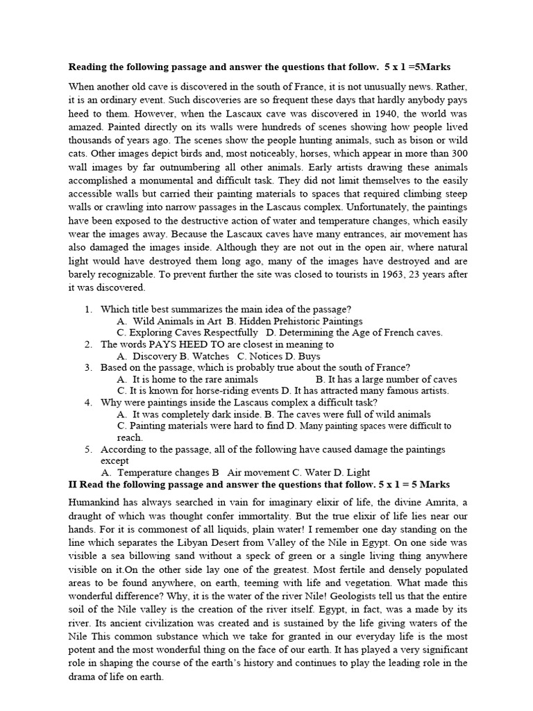 Reading and Writing Questions | PDF | Earth Sciences
